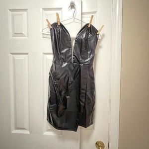 Roma | Dresses | Hot Wet Look Dress Strapless Black Vinyl Yandy Size ...